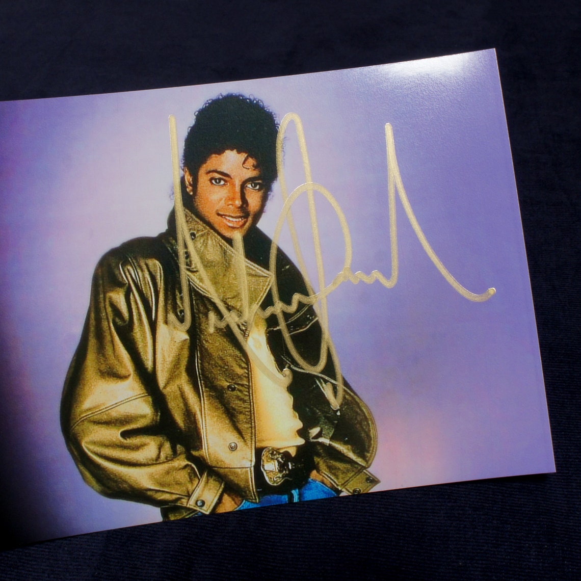 Michael Jackson Gold Autogram Photo Autogrammfoto - Etsy