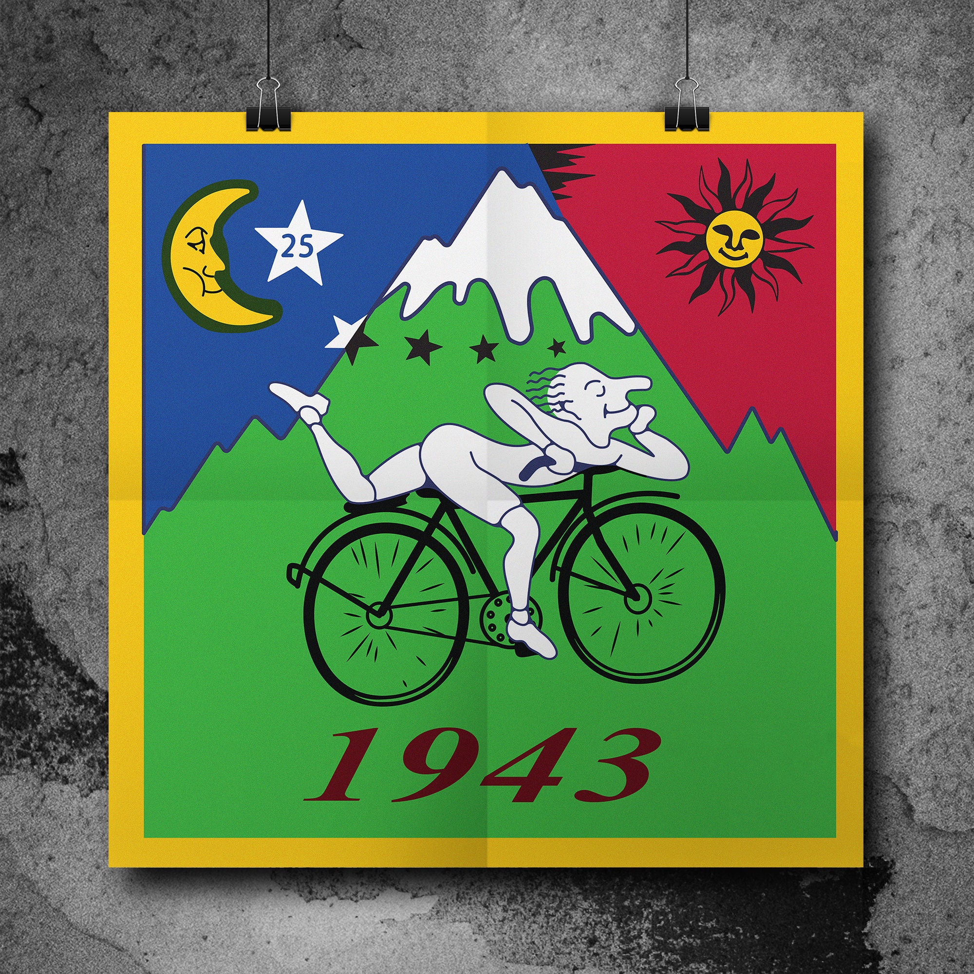 Poster Bicycle Day 1943 Albert Hofmann LSD Hofmann's Bike 42 X 42 Cm - Etsy