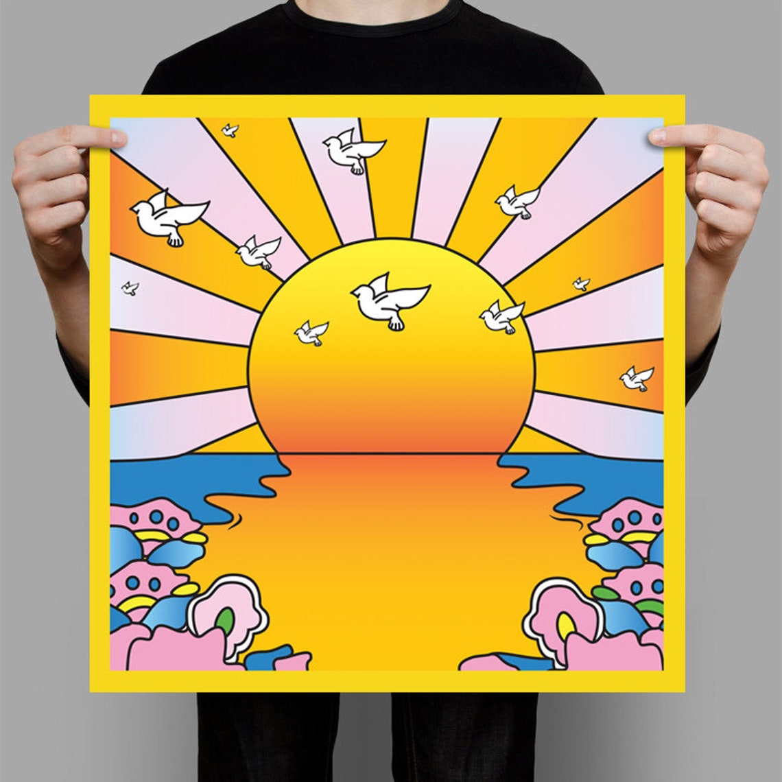 California Orange Sunshine Blotter Art LSD Print Calidad - Etsy España