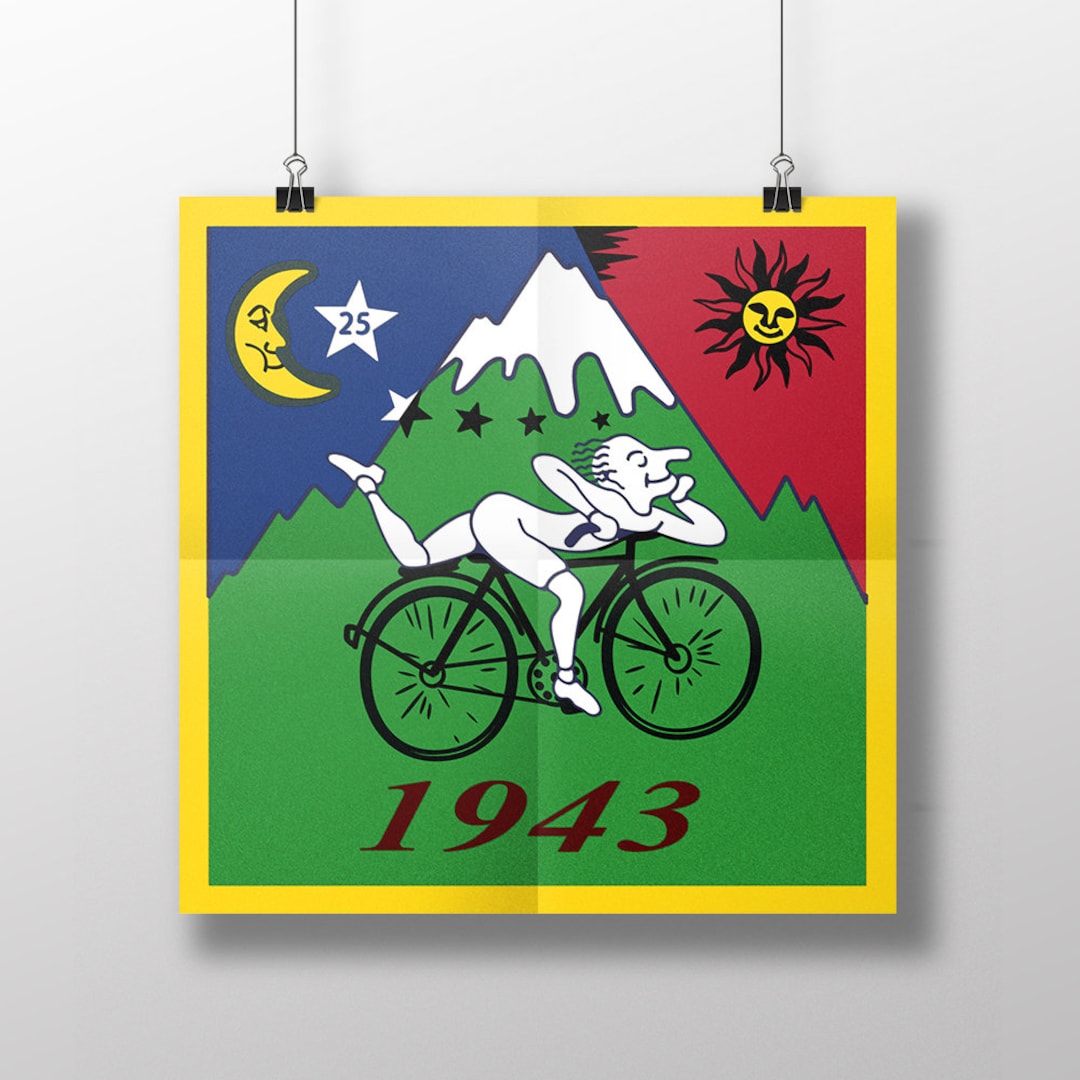 Poster Bicycle Day 1943 Albert Hofmann LSD Hofmann's Bike 42 X 42 Cm B ...