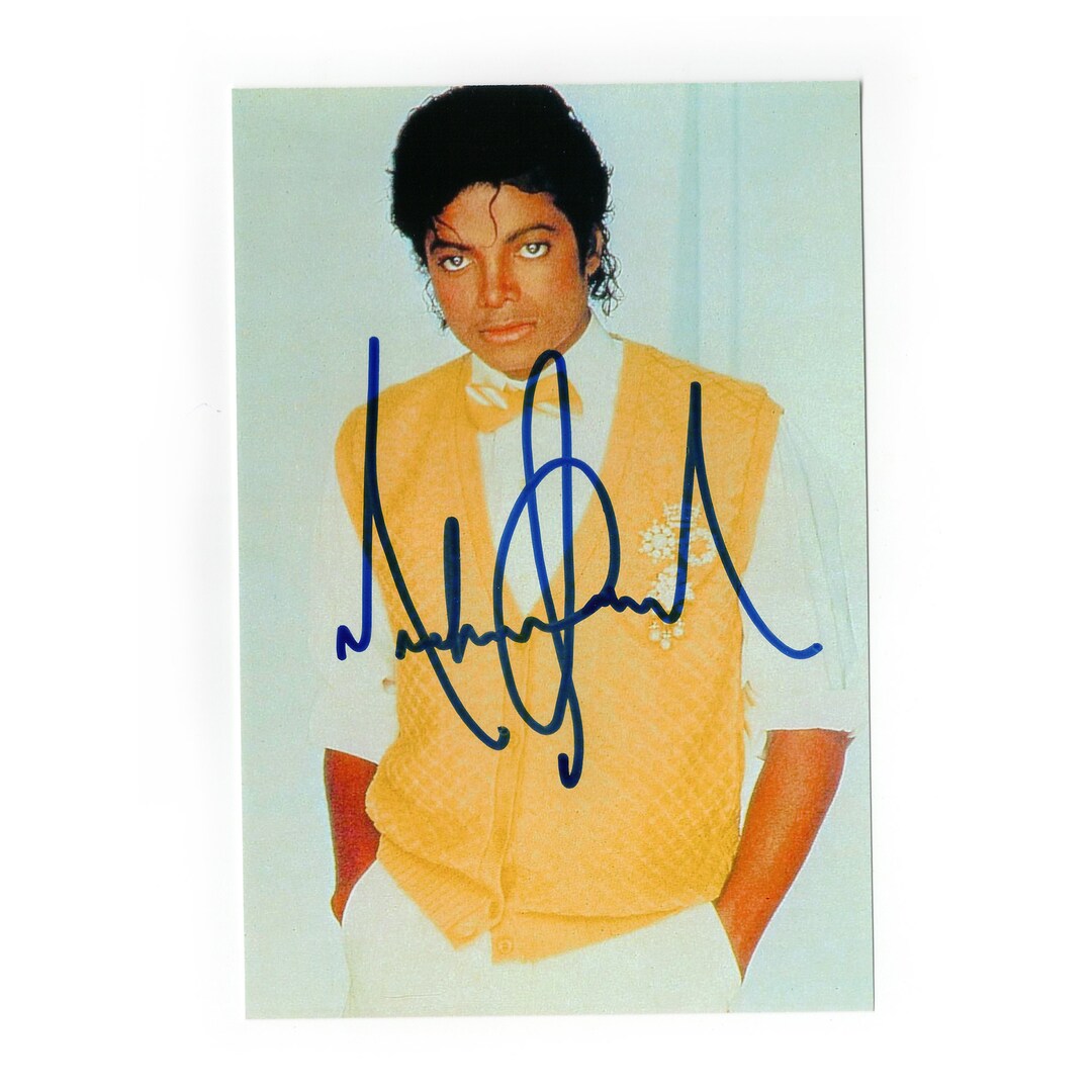 Michael Jackson Blue Autogram Photo Autograph Photo - Etsy