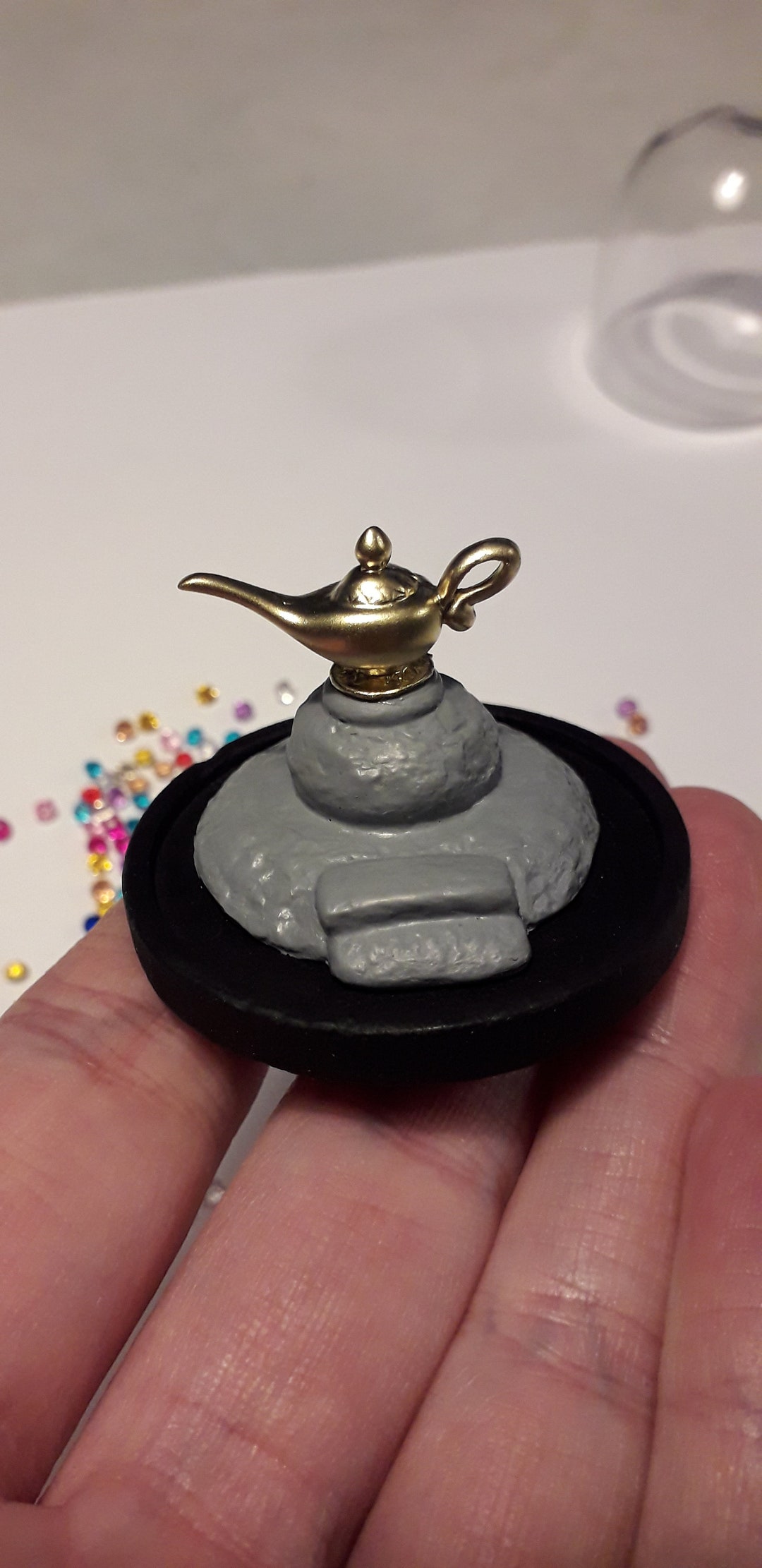 Genie Lamp Lamp of the Genie Glass Dome Miniatures. - Etsy