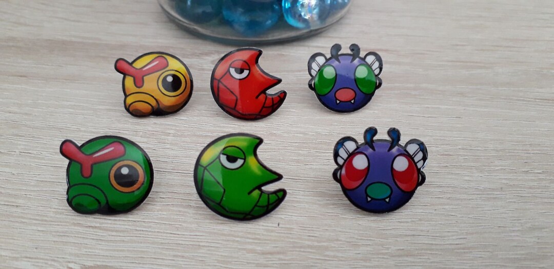 Pokémon Pin Pokémon Shuffle Caterpie Line Handmade Shrink Plastic Pin ...