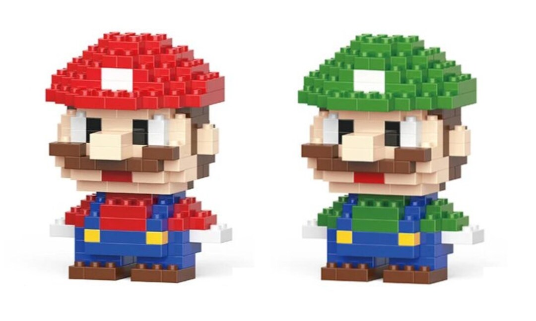Mario/luigi DIY Mini Bricks L Building Block Decor L Building Block L ...