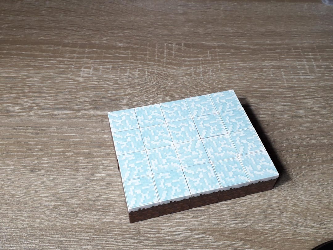 Minecraft Style Snow Grass Block 10pcs Magnetic ABS Building Blocks 3D ...