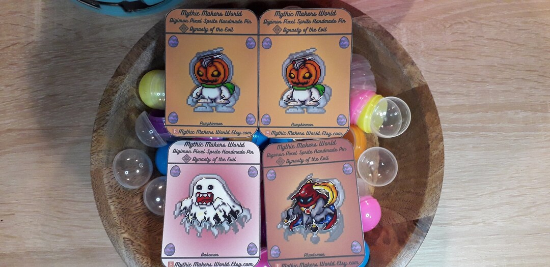 Dynasty of the Evil Digimon Pixel Sprite Pin Handmade Shrink Plastic ...