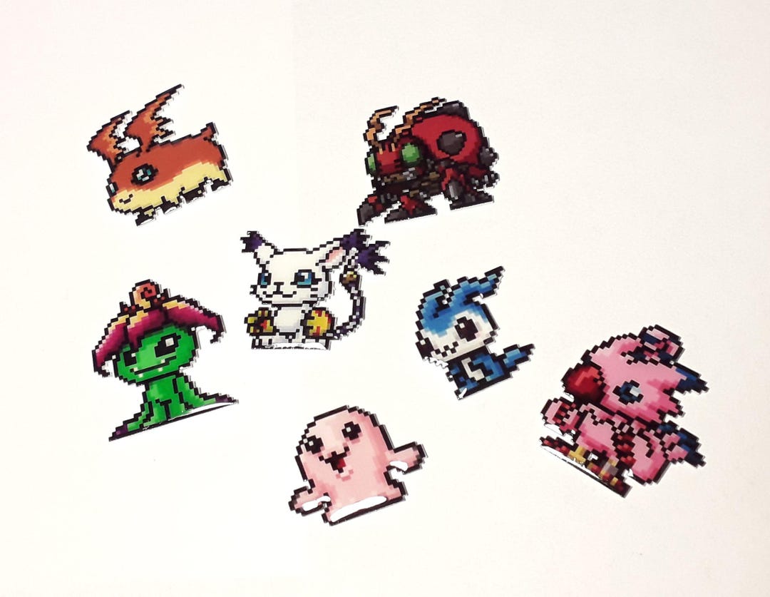 Digimon Pixel Sprite Pin Custom Made Handmade Shrink Plastic Pin ...