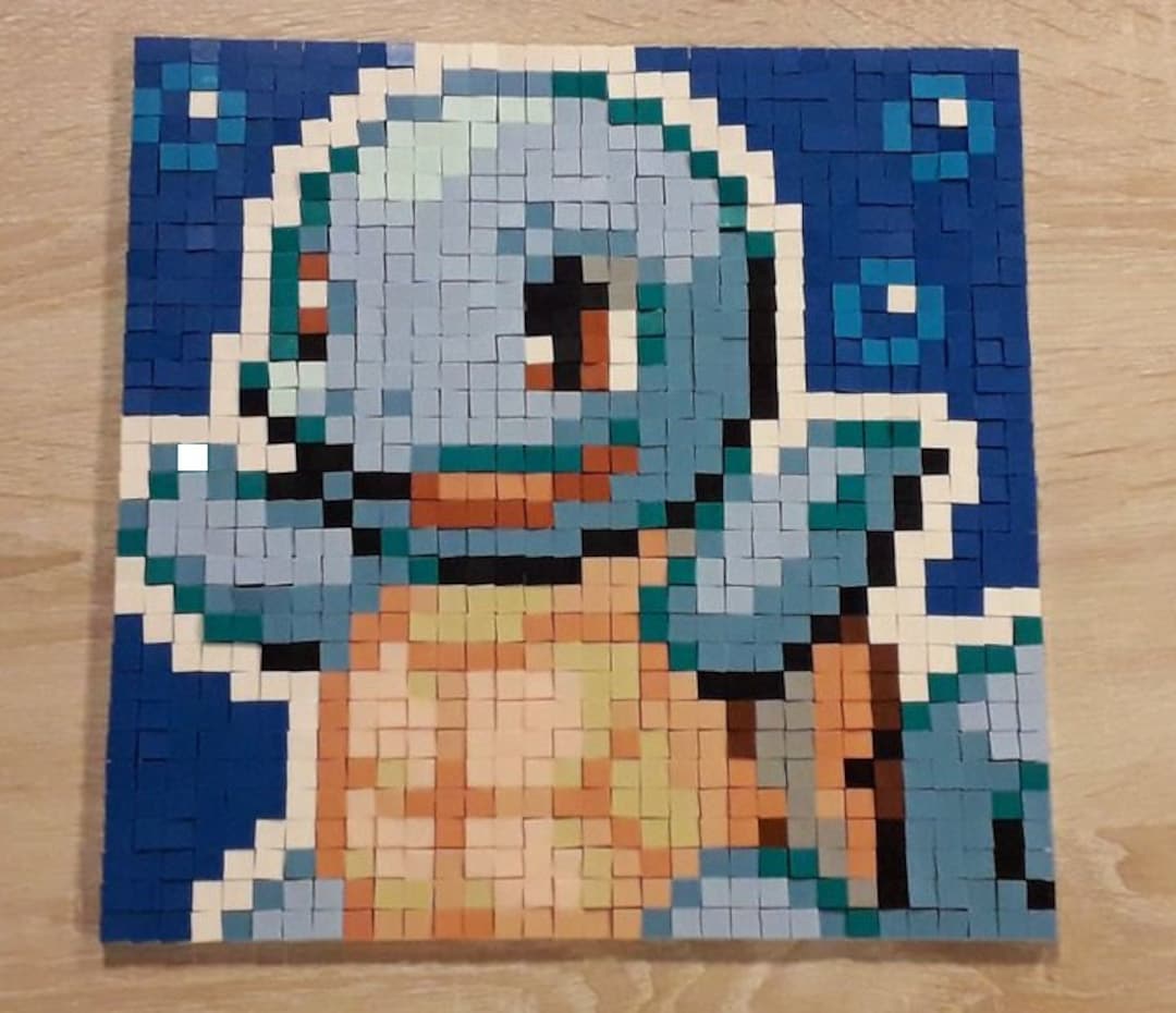 Pokemon Pixel Art Portrait L Generation 1 Starters L Wall Decor L Squirtle L Gift for Her/him - Etsy