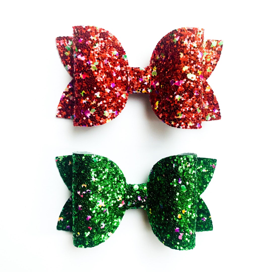 Festive Hair Bow Set - Etsy