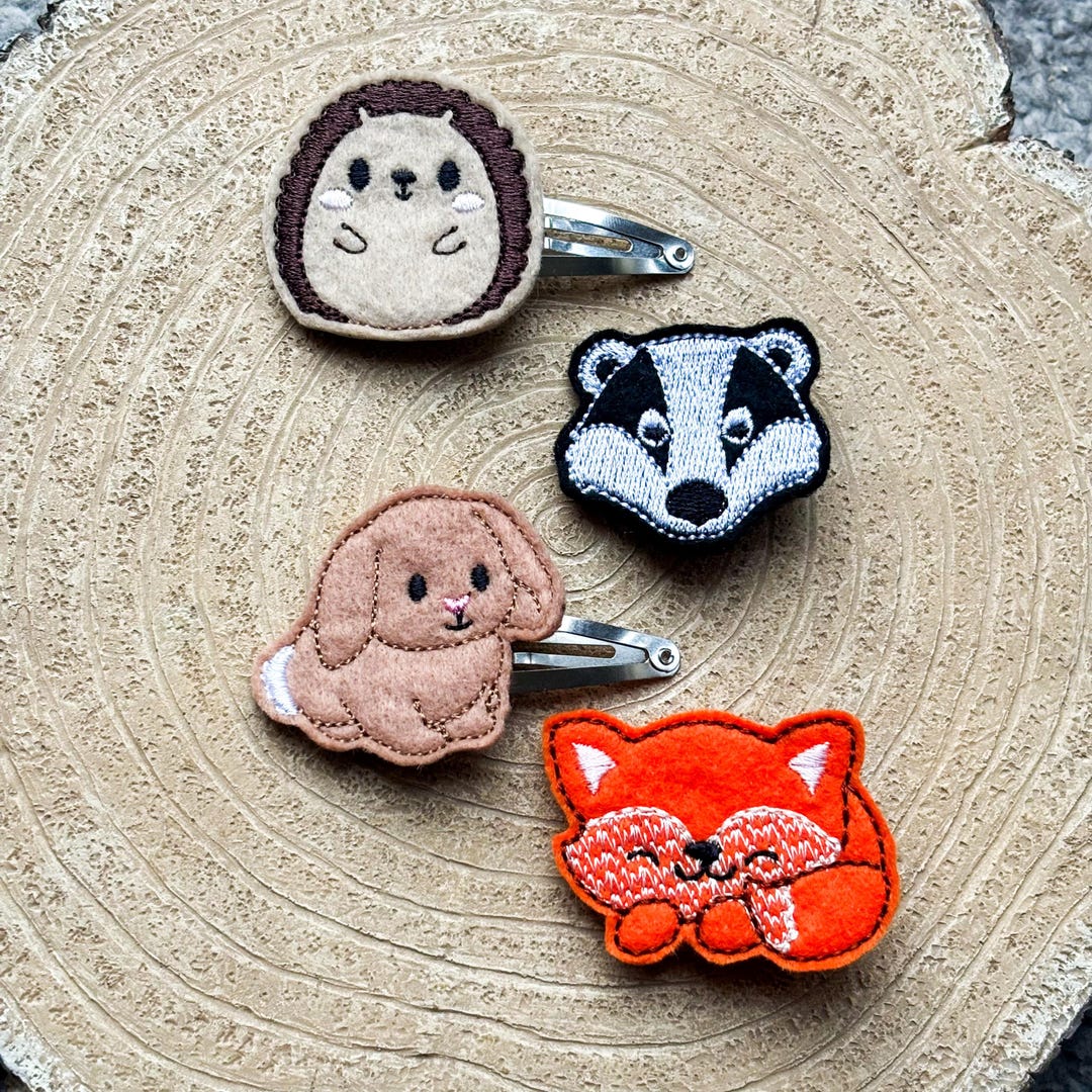 Woodland Animals Hair Clip Set - Etsy