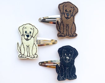 Labrador Retriever Dog Canine Fabric Handmade Hair Scrunchie, Black ...