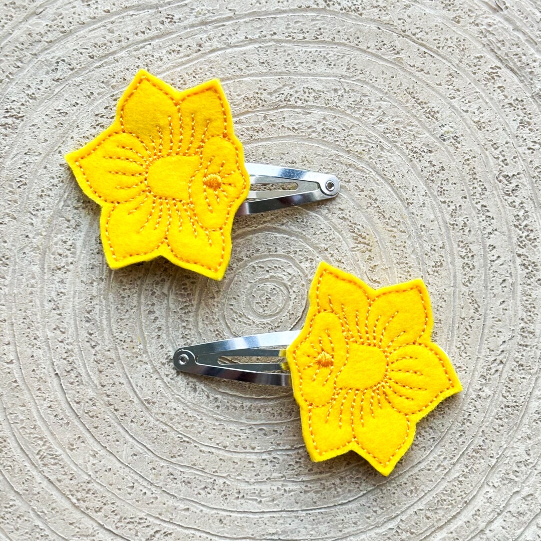 Dark Yellow Daffodil Hair Clips - Etsy