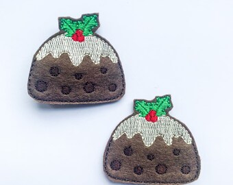 By the Shed Christmas Pudding Hair Grips Xmas Lunch Brown - Etsy