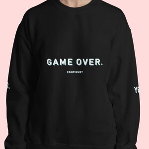 Game Over Sweater Gamer Gift Cute Women Sweatshirt - Etsy