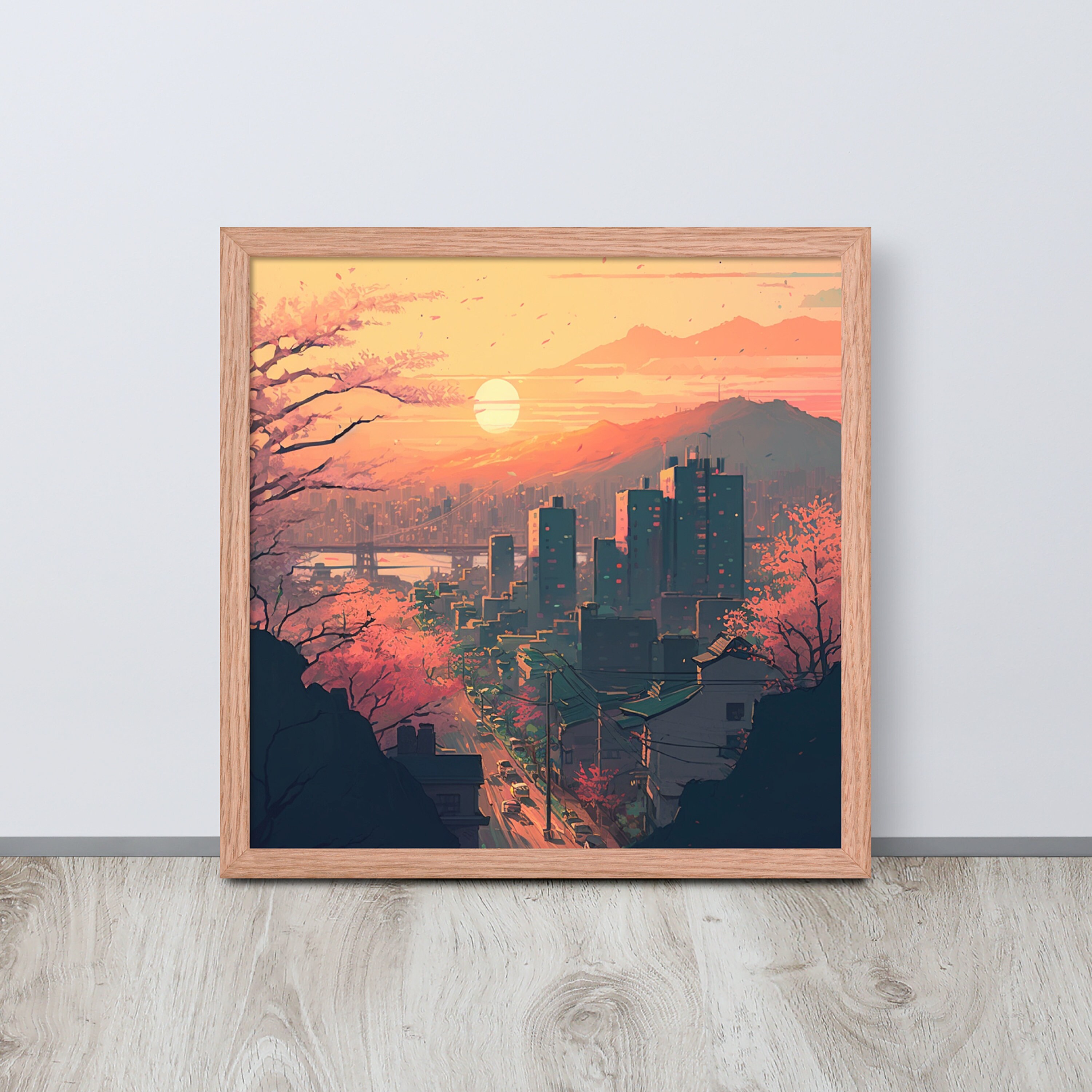 Sunset in Seoul: Korean City Skyline Poster Gifts for Her, Gifts for ...