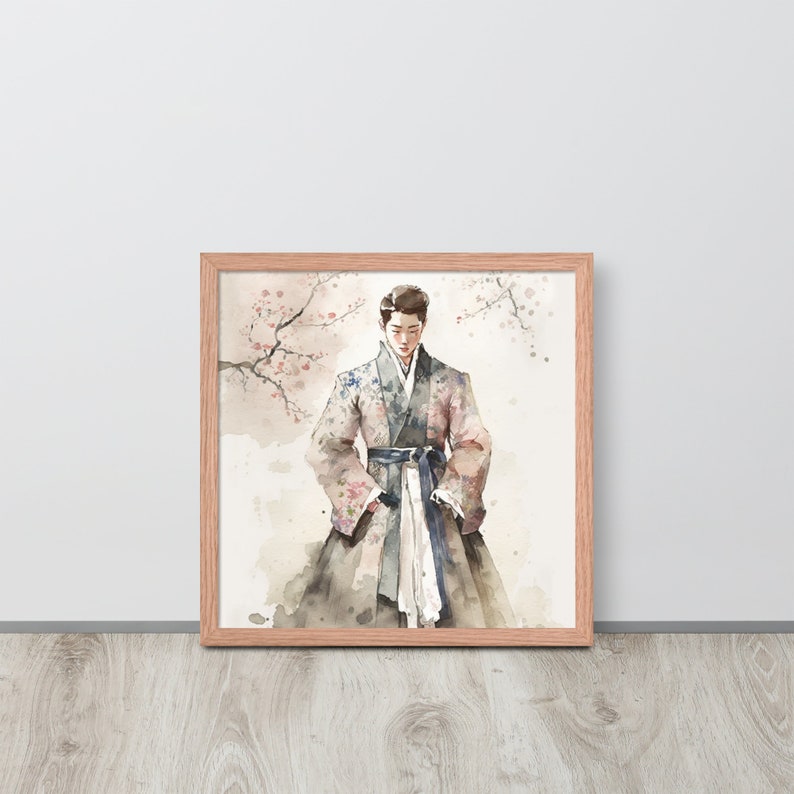 Graceful in Hanbok: Watercolor Portrait of a Korean Gentleman - Seoul ...