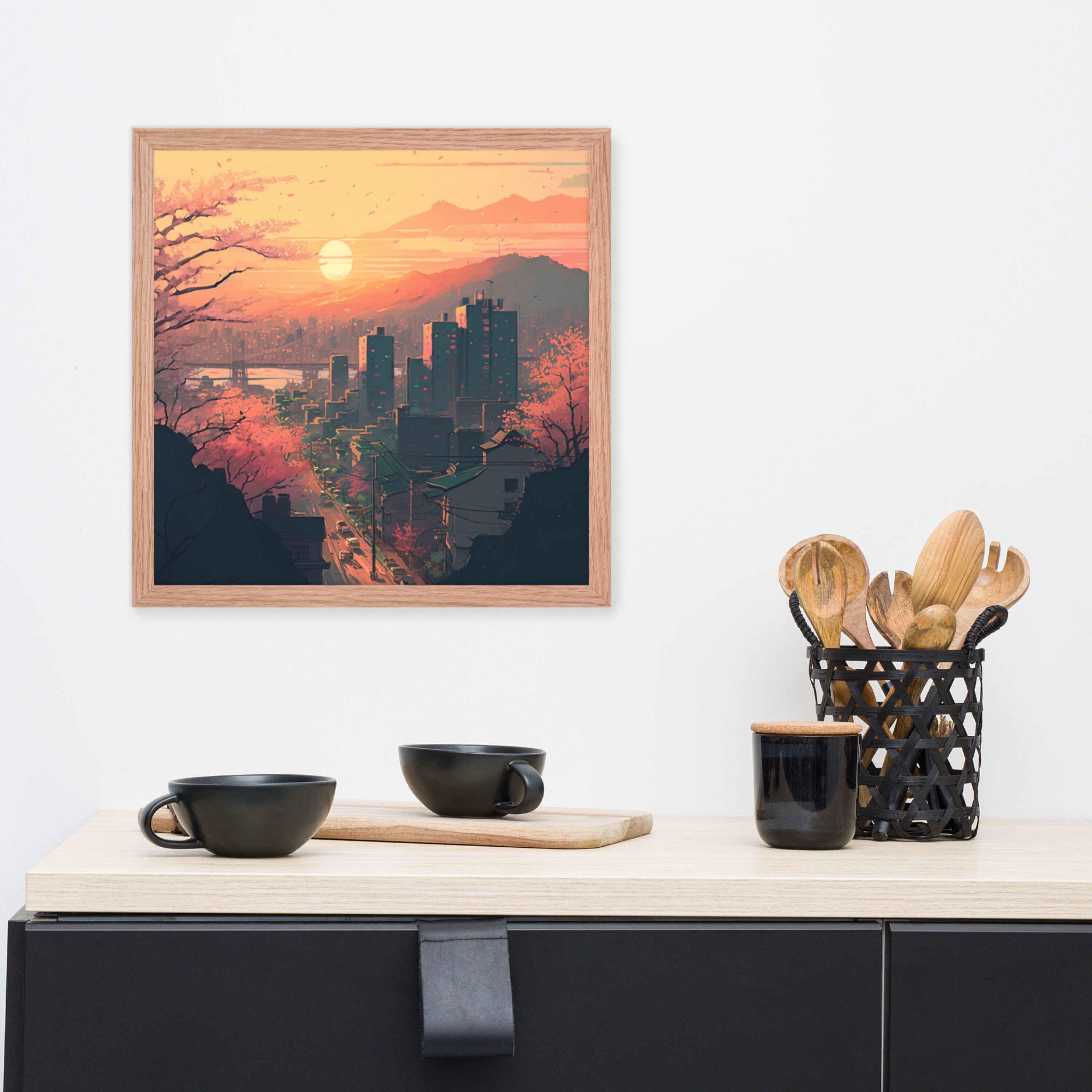 Sunset in Seoul: Korean City Skyline Poster Gifts for Her, Gifts for ...