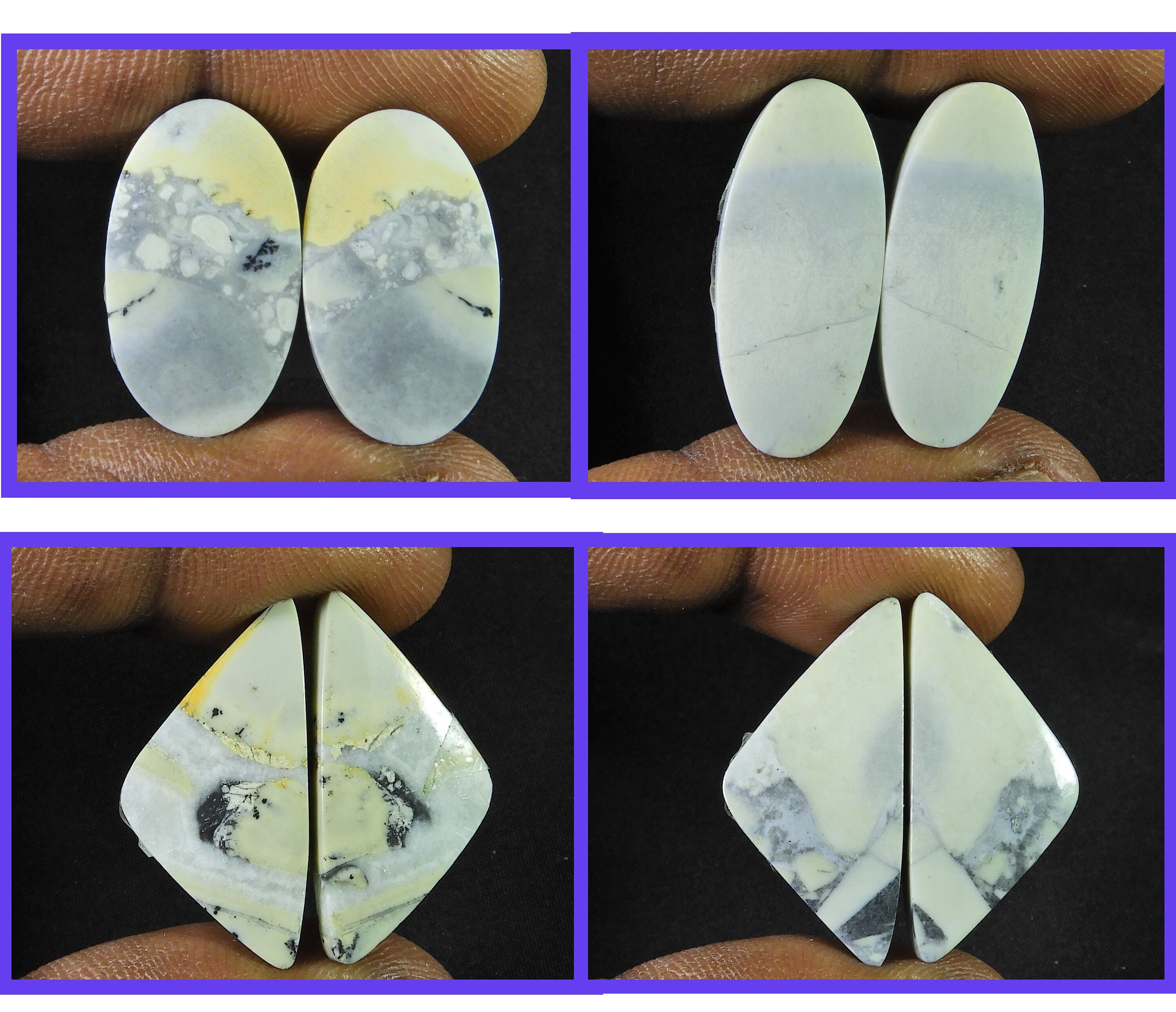 04 Pair Maligano Jasper Gemstone, Natural Maligano Jasper, Designer ...