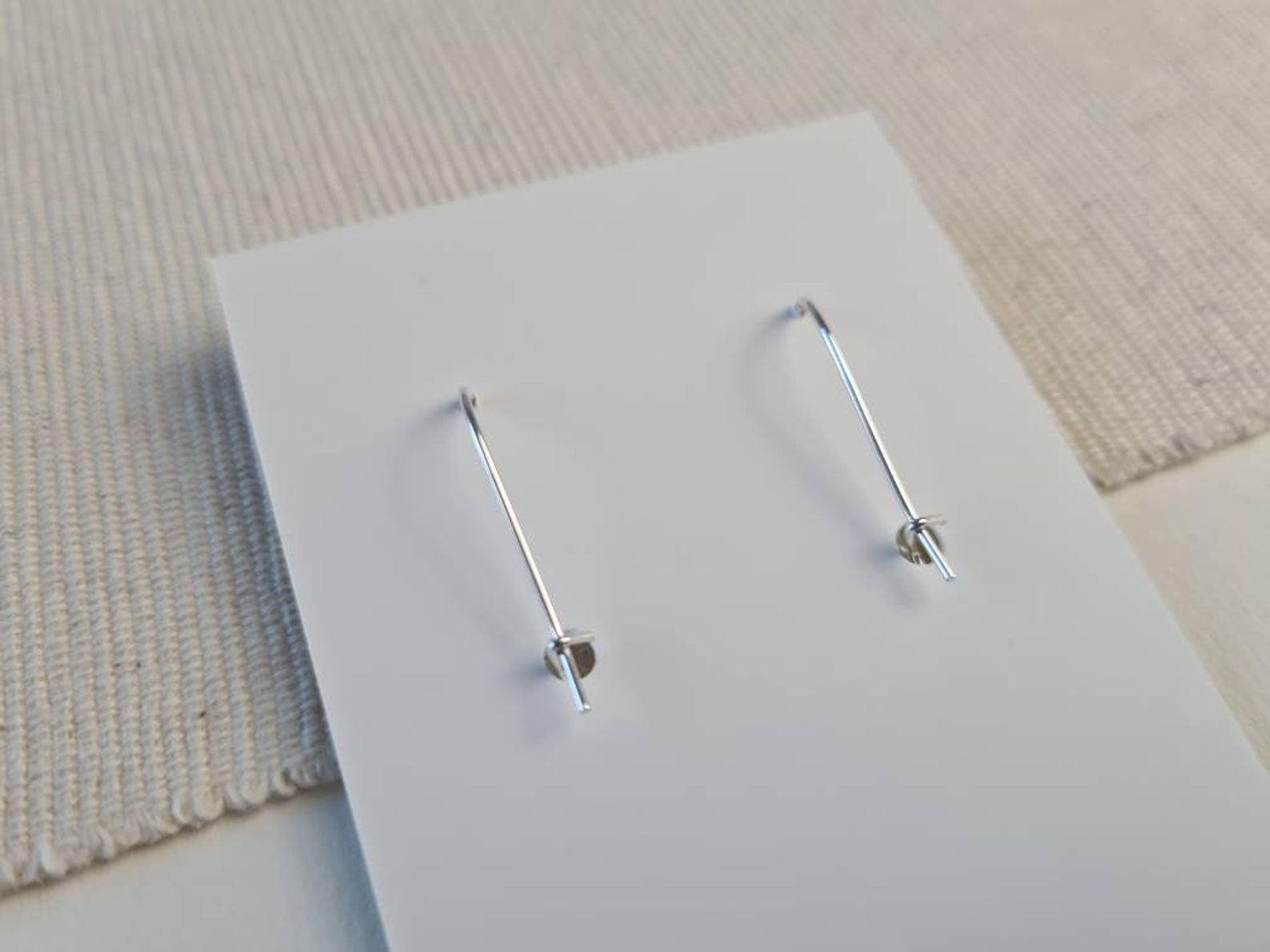 Simple Drop Earrings, Ceramic Earrings, Handmade Dangle Earrings, Pale ...