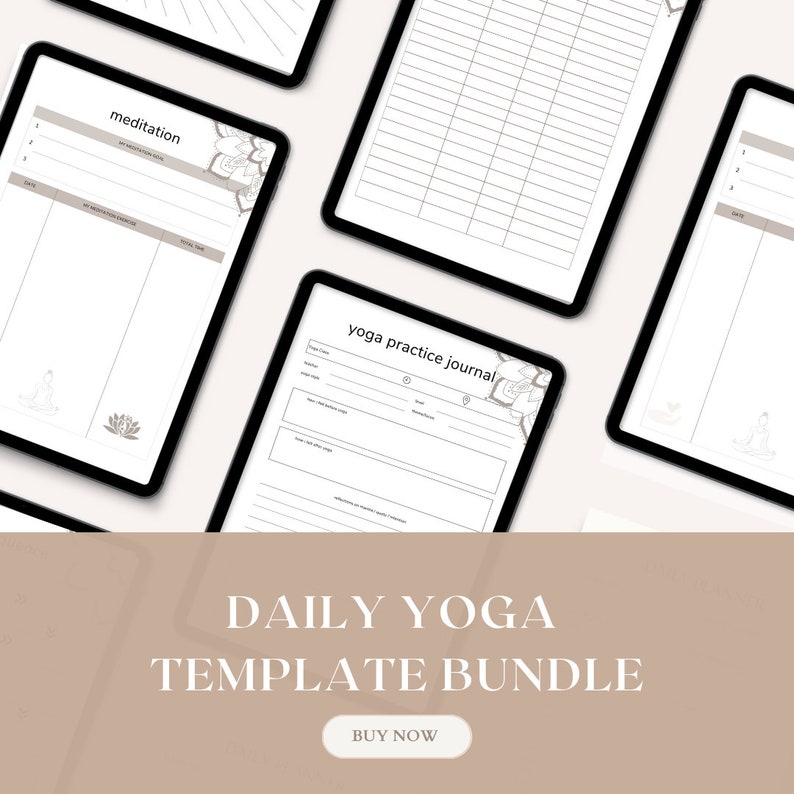 Yoga Meditation Journal Printable, Digital Fitness Yoga Meditation ...