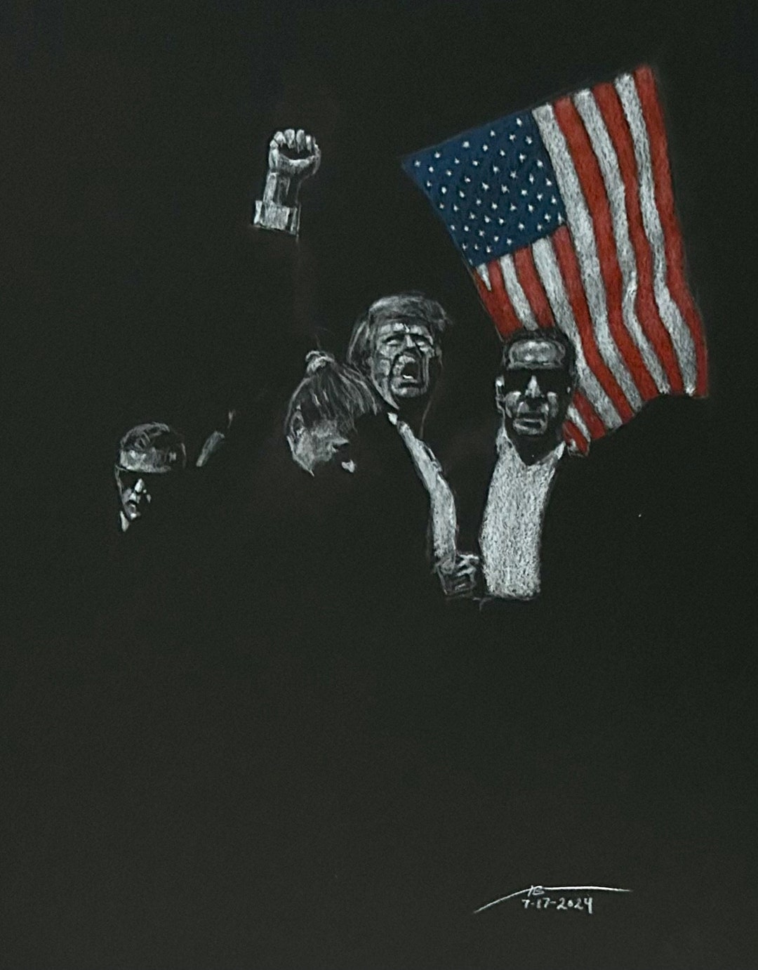 Donald Trump Assassination Attempt Original Colorpencil Drawing. NOT A ...