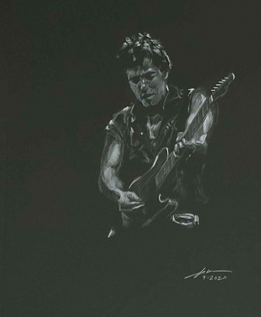 Bruce the Boss Springsteen Original Art Color Pencil Drawing on 8.5 X ...