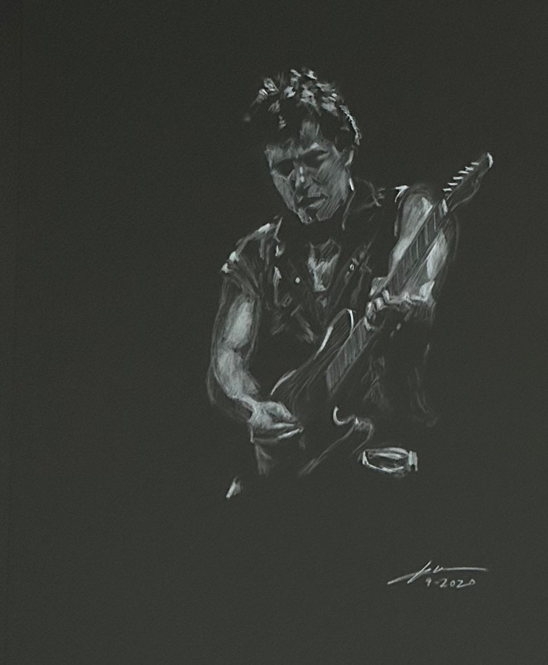 Bruce the Boss Springsteen Original Art Color Pencil Drawing on 8.5 X ...
