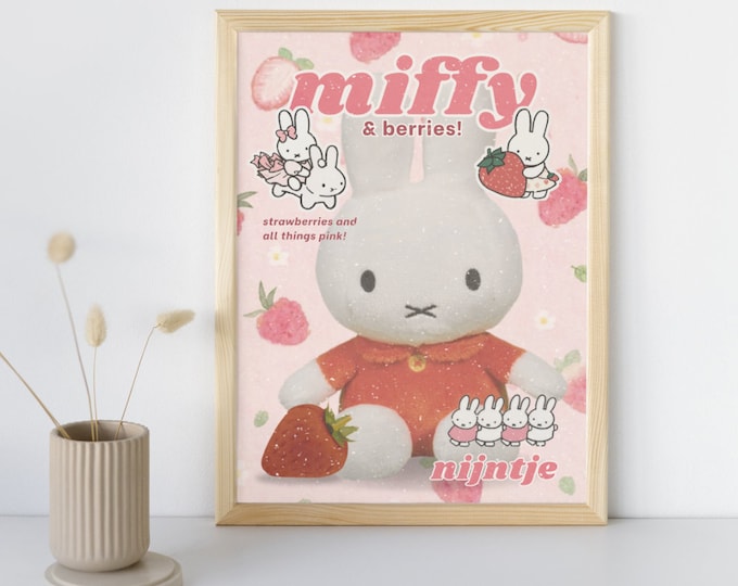 STRAWBERRY MIFFY - Original Wall-art Digital Printable | Allmypapercuts. - Etsy Australia