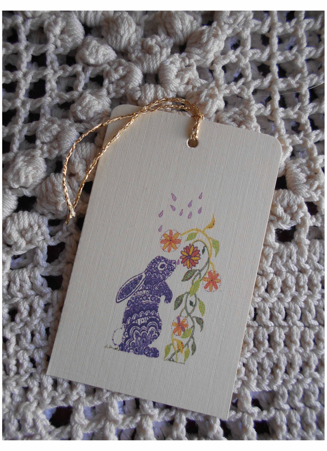 Zentangle Easter Gift Tags: Rabbit Illustration, Cream Paper (pack of 8 ...