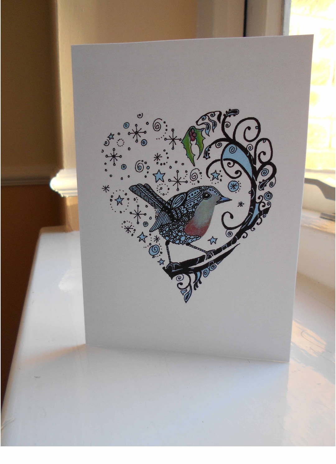 Blue Robin Card, Ready to Ship, Special Occasions, Blank Card, Bird ...