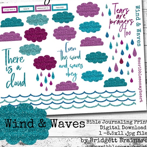Wind & Waves Bible Journaling Printable Digital Download - Etsy
