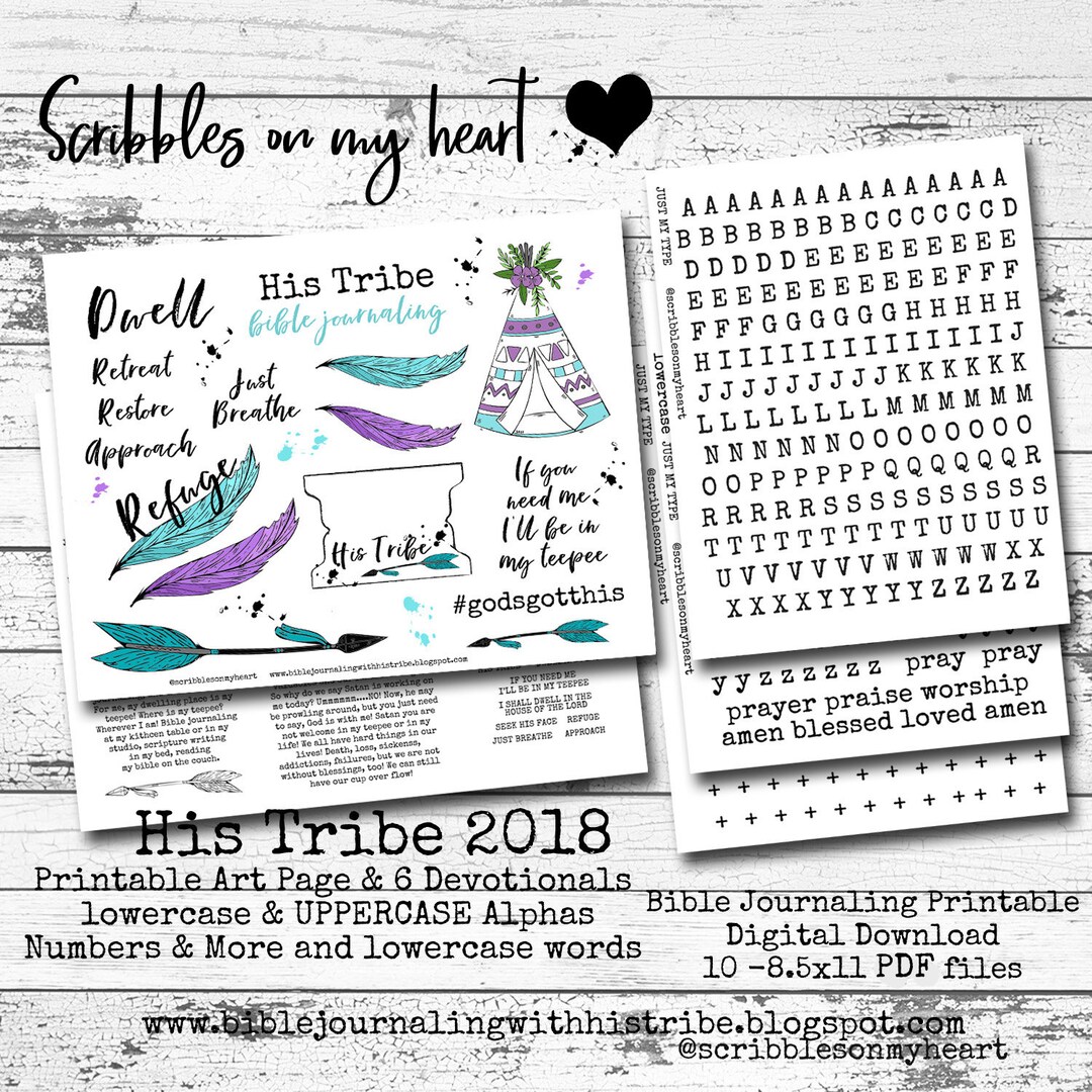 His Tribe Themed Bible Journaling Printable and Devotionals, Digital ...