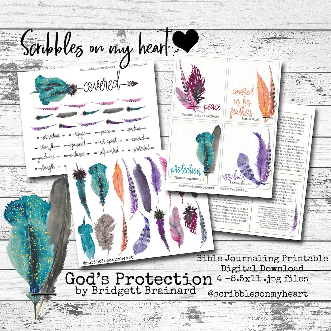 God's Protection Bible Journaling Printable, Digital Download - Etsy