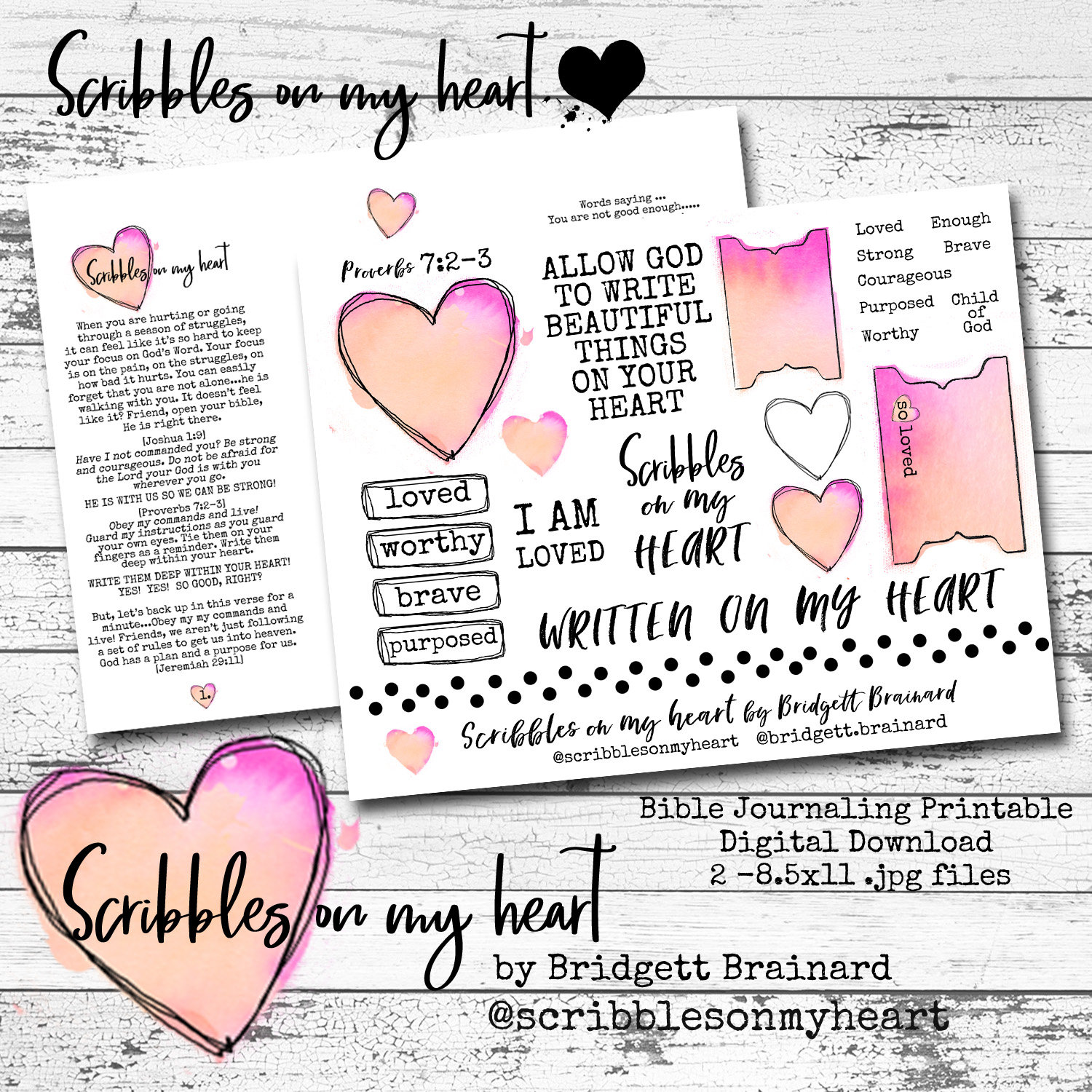 Scribbles on My Heart Bible Journaling Printable Digital Download - Etsy