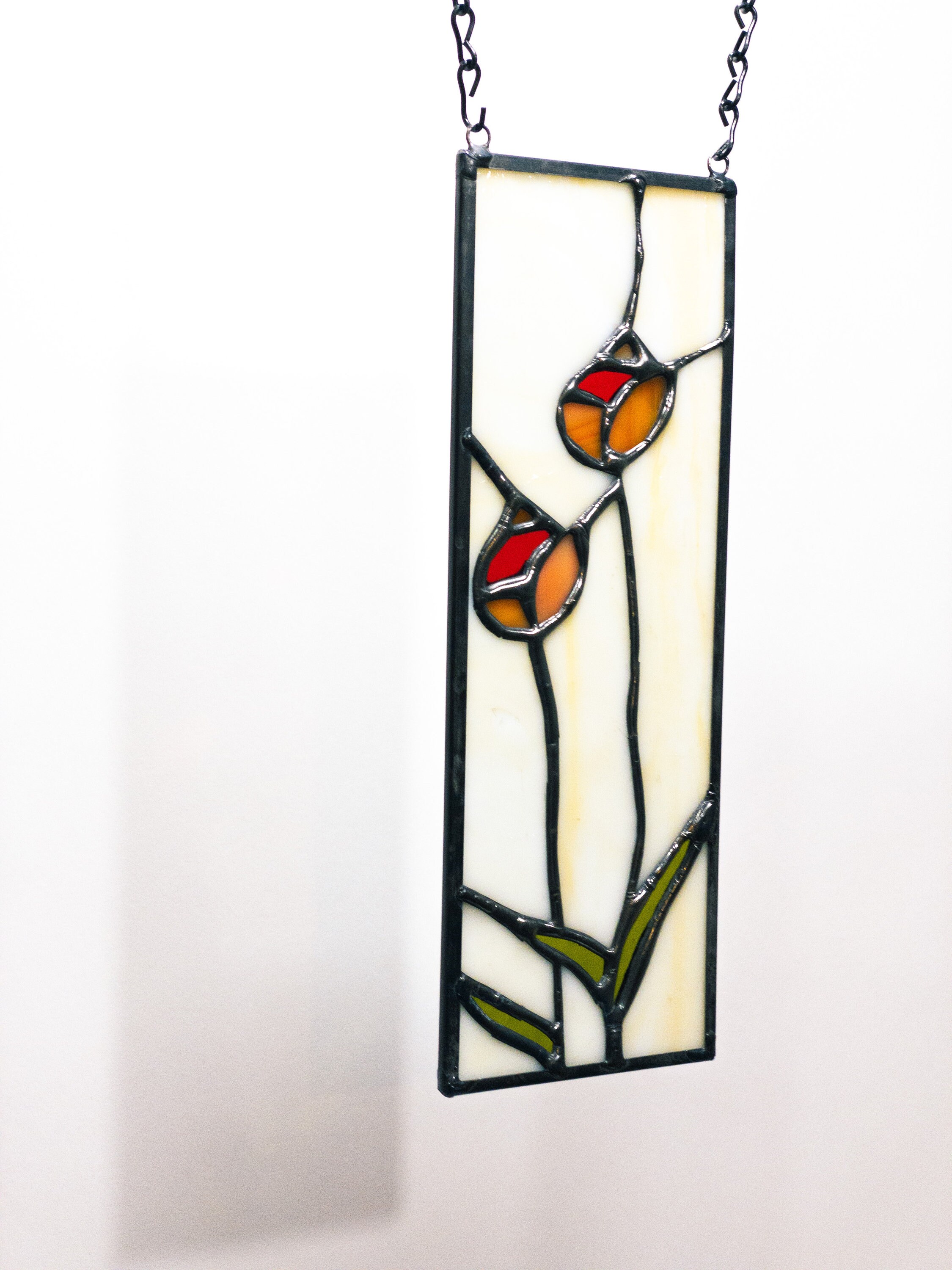 Small Floral Stained Glass Panels - Etsy