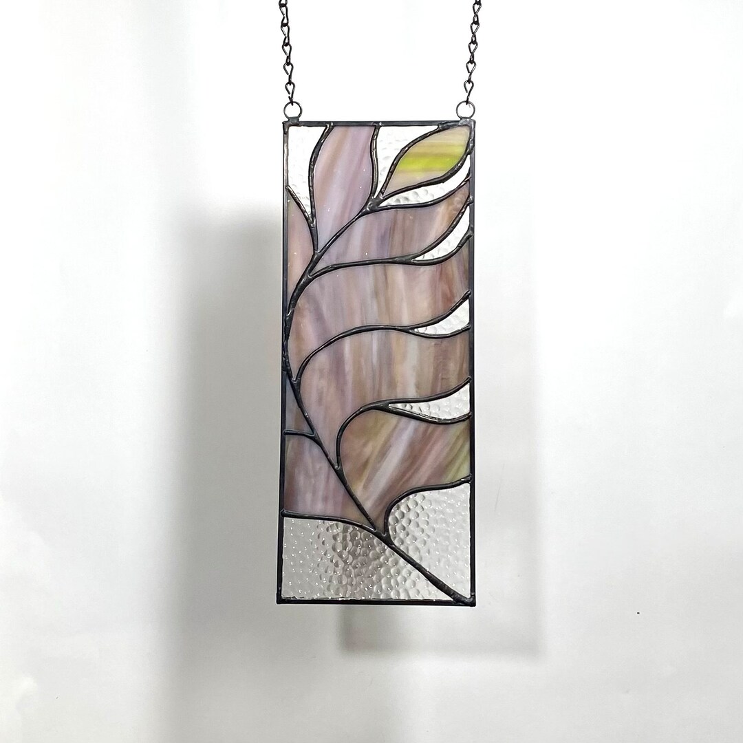 Fern Stained Glass Panel Multi-colored - Etsy
