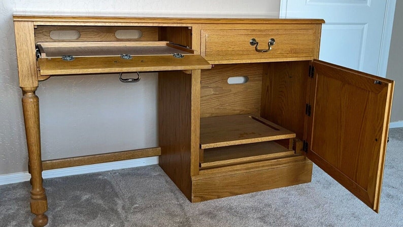 Ethan Allen Canterbury Desk OAK With Matching Chair PERFECT MINT ...