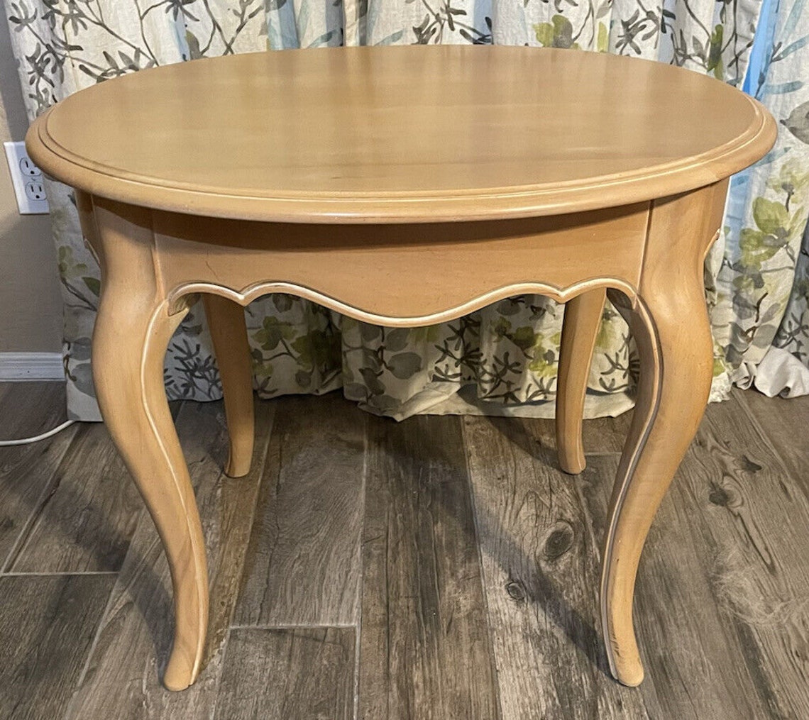 Ethan Allen Country French Oval Table Accent 26 8313 270 Bisque ...