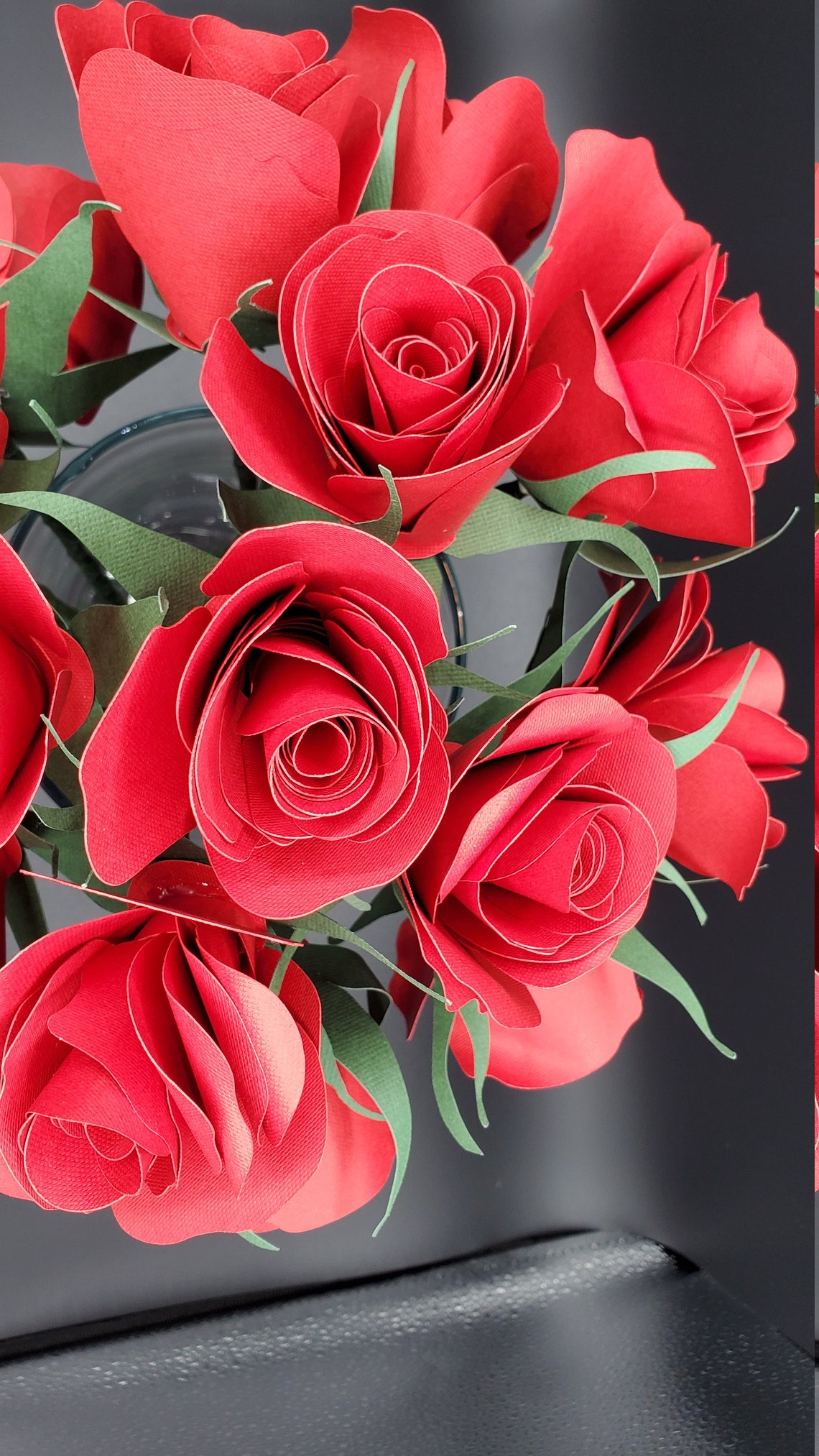 Red Paper Roses One Dozen 12 Paper Roses Stemmed - Etsy UK