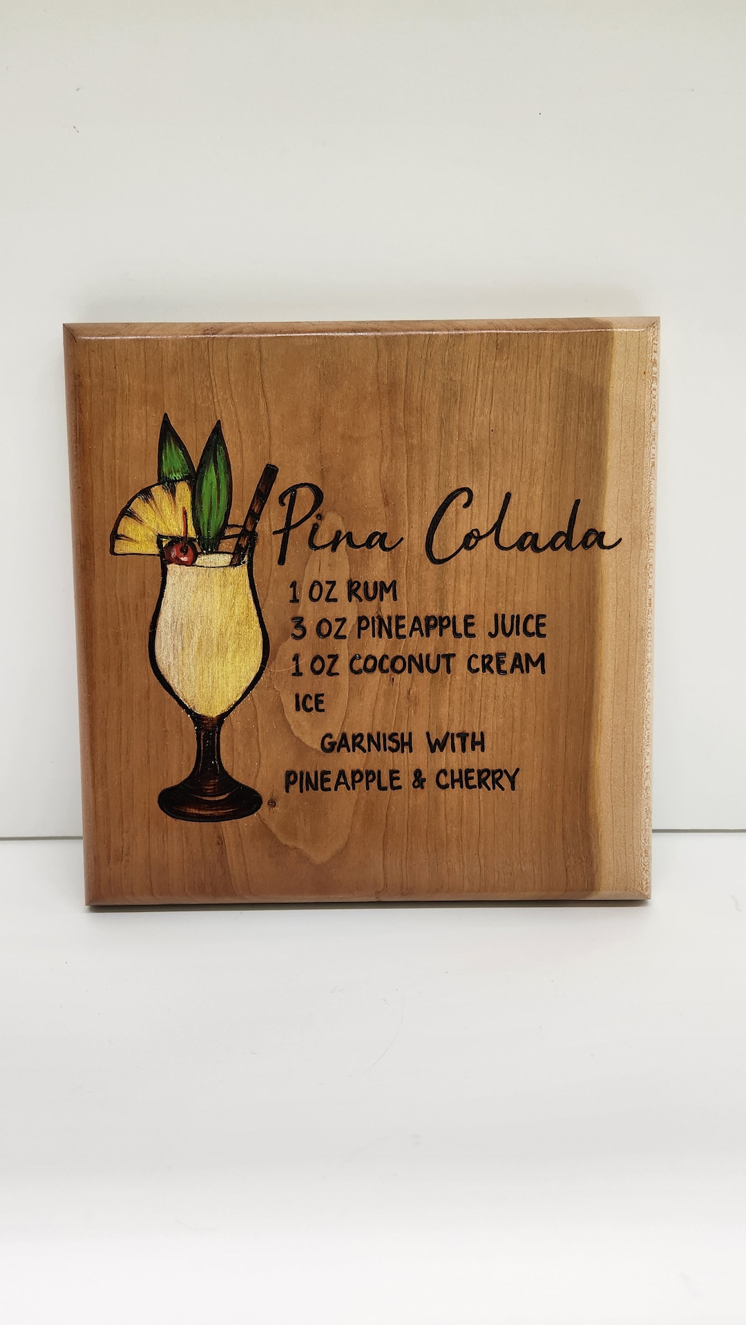 Pina Colada. Pina Colada Recipe. Bar Decor. Kitchen Decor. - Etsy