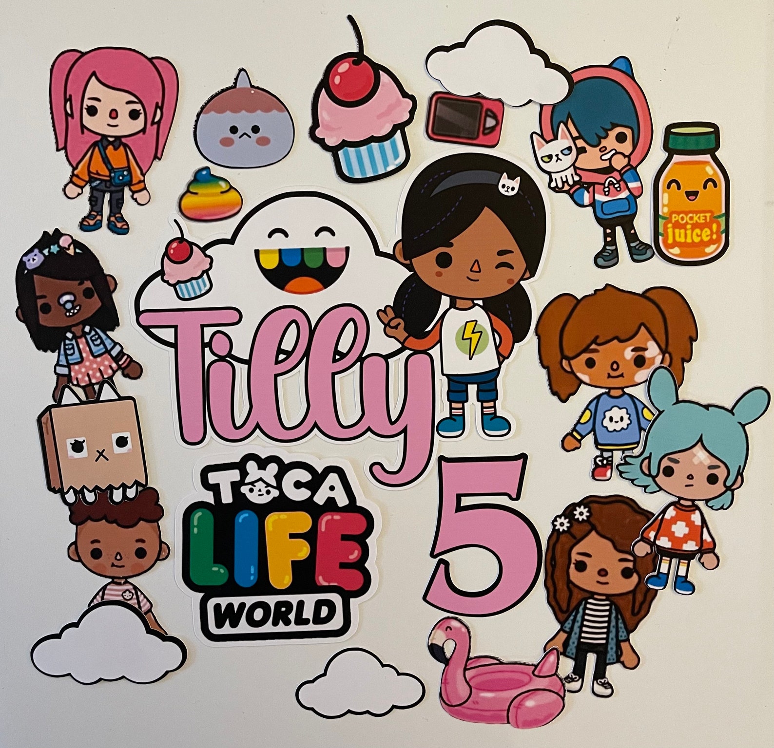 Toca Boca Life Cake Topper Set Etsy