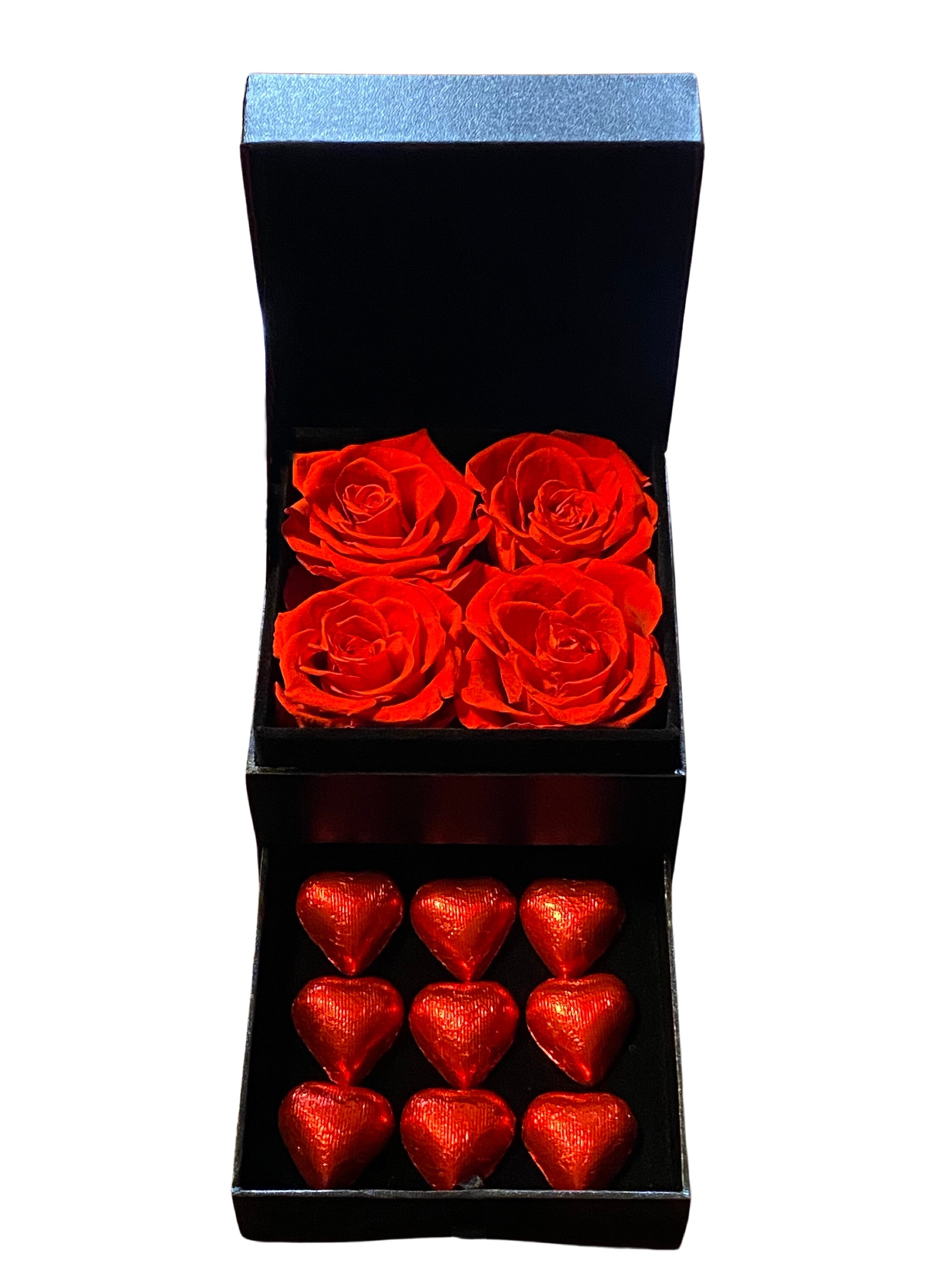 Mini Red Roses & Chocolates Gift Box - Etsy