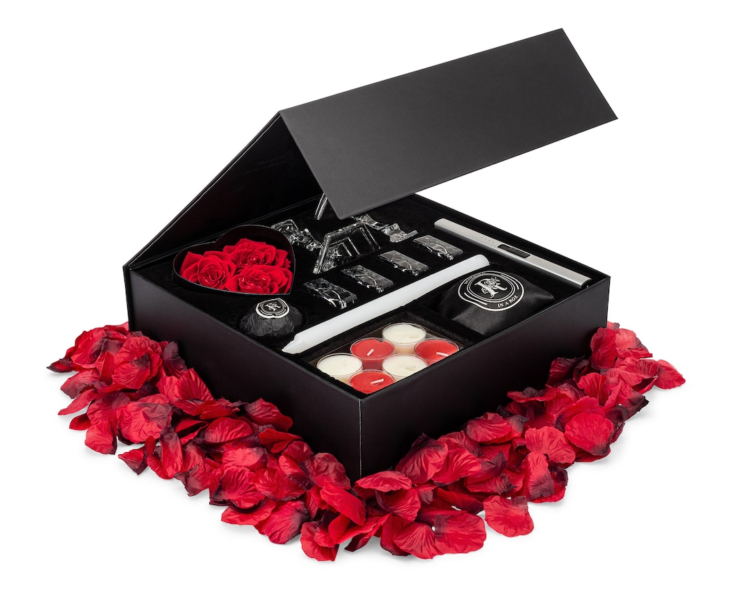 Essential Romance in a Box | Romantic Anniversary Decorations Gifts Box ...