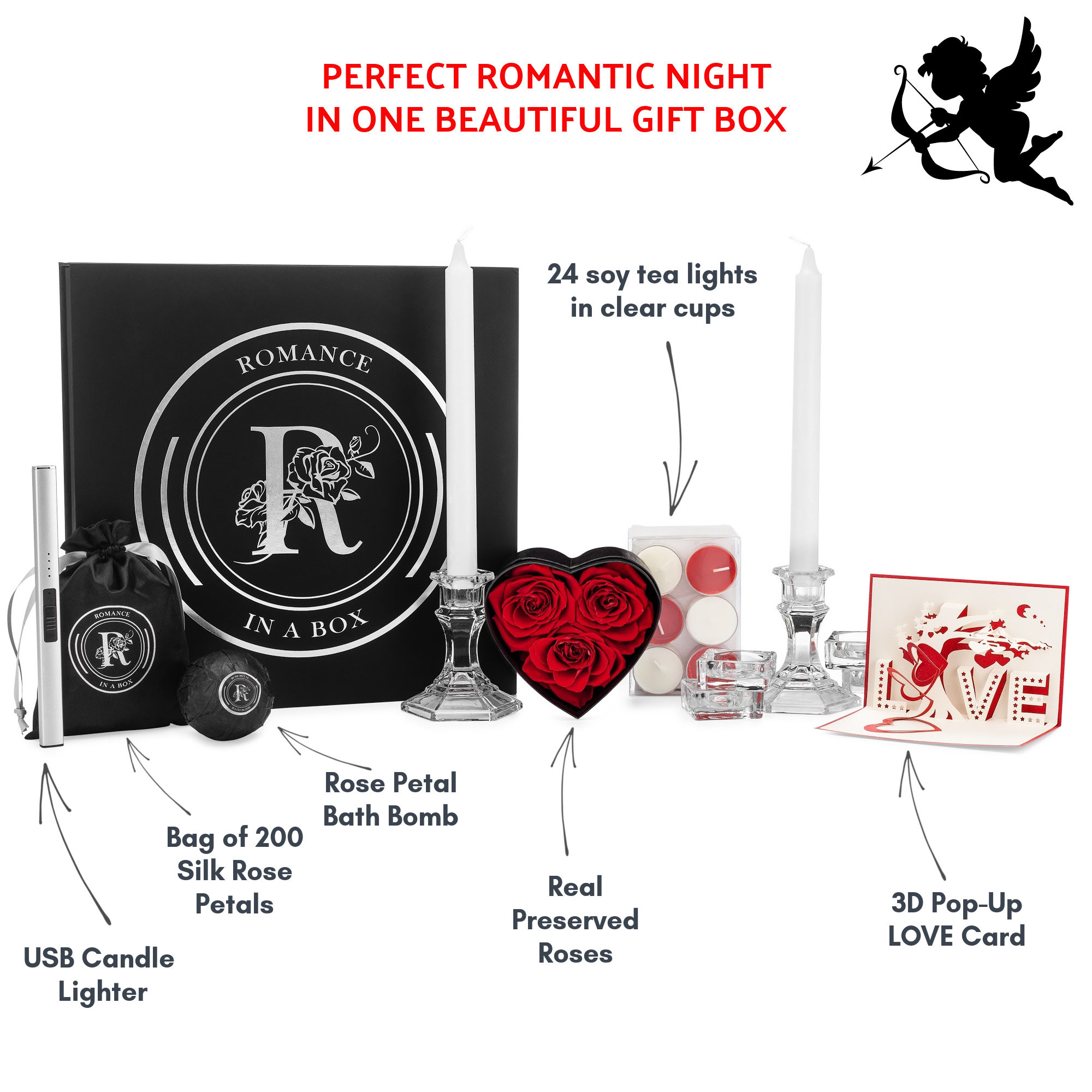 Essential Romance in a Box | Romantic Anniversary Decorations Gifts Box ...