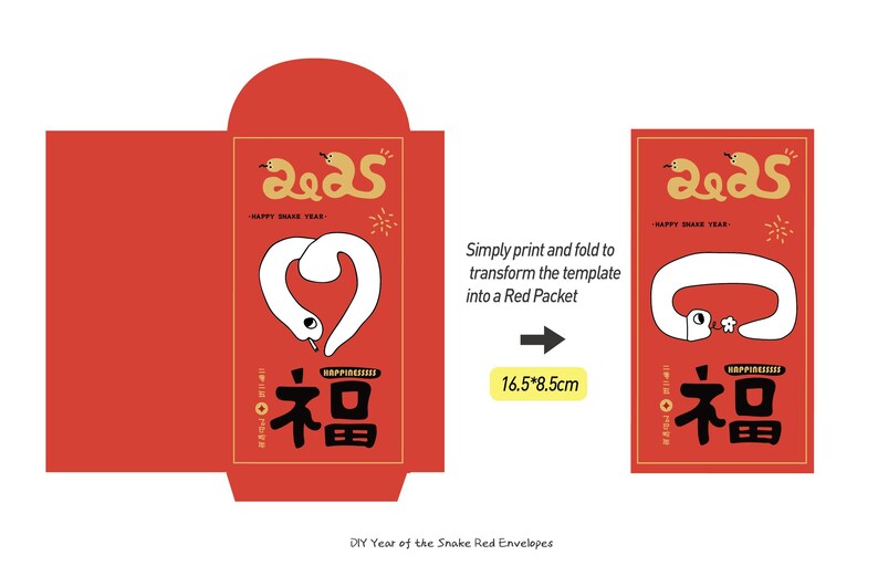 Instant Download DIY Year of the Snake Red Packets | Customized ...