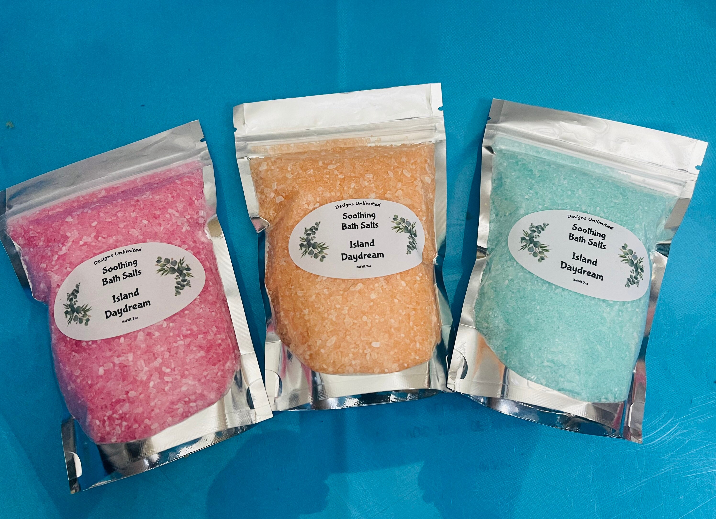 X3 Handcrafted Bath Salts Gift Set-7oz Packs-ISAND DAYDREAM | Etsy