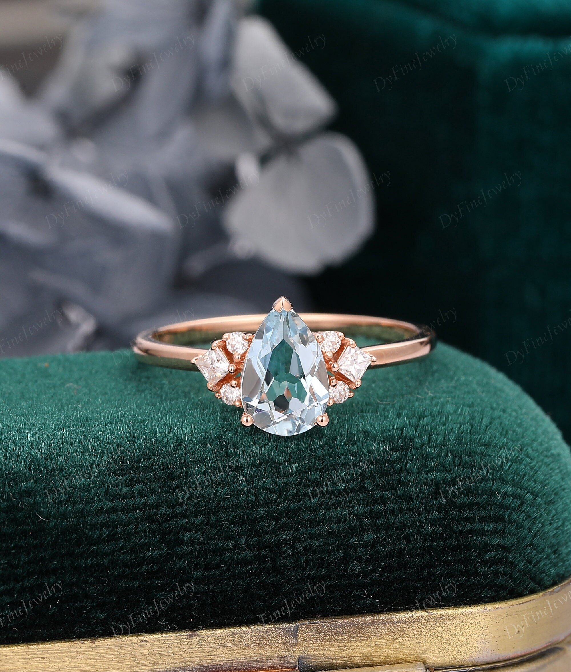 Water Drop Shape Gemstone Engagement Ring Pear Cut 9x6mm - Etsy Canada