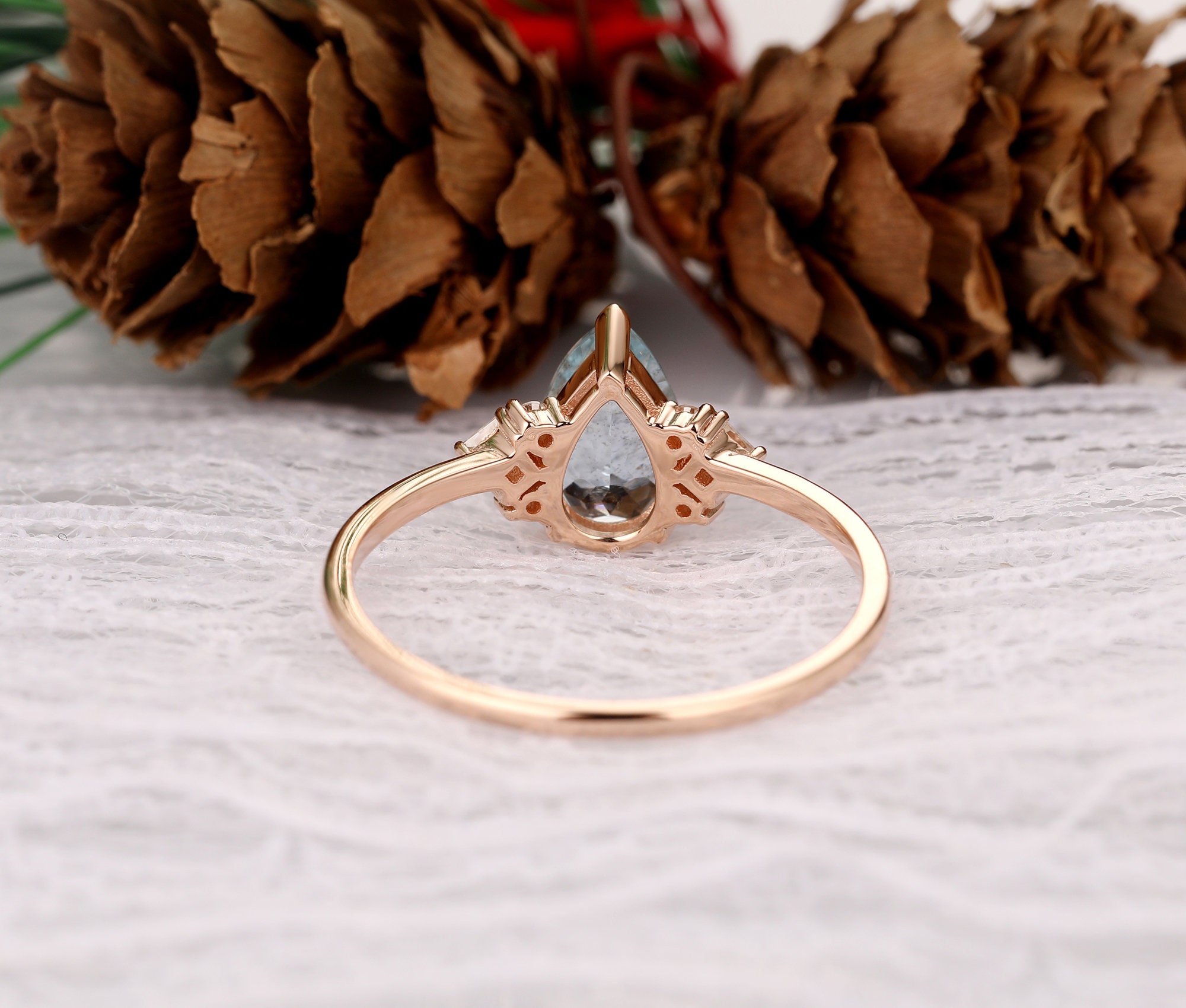 Water Drop Shape Gemstone Engagement Ring Pear Cut 9x6mm | Etsy