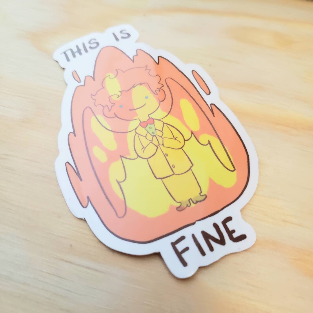 Aziraphale 'THIS IS FINE' 3 Inch Sticker - Etsy