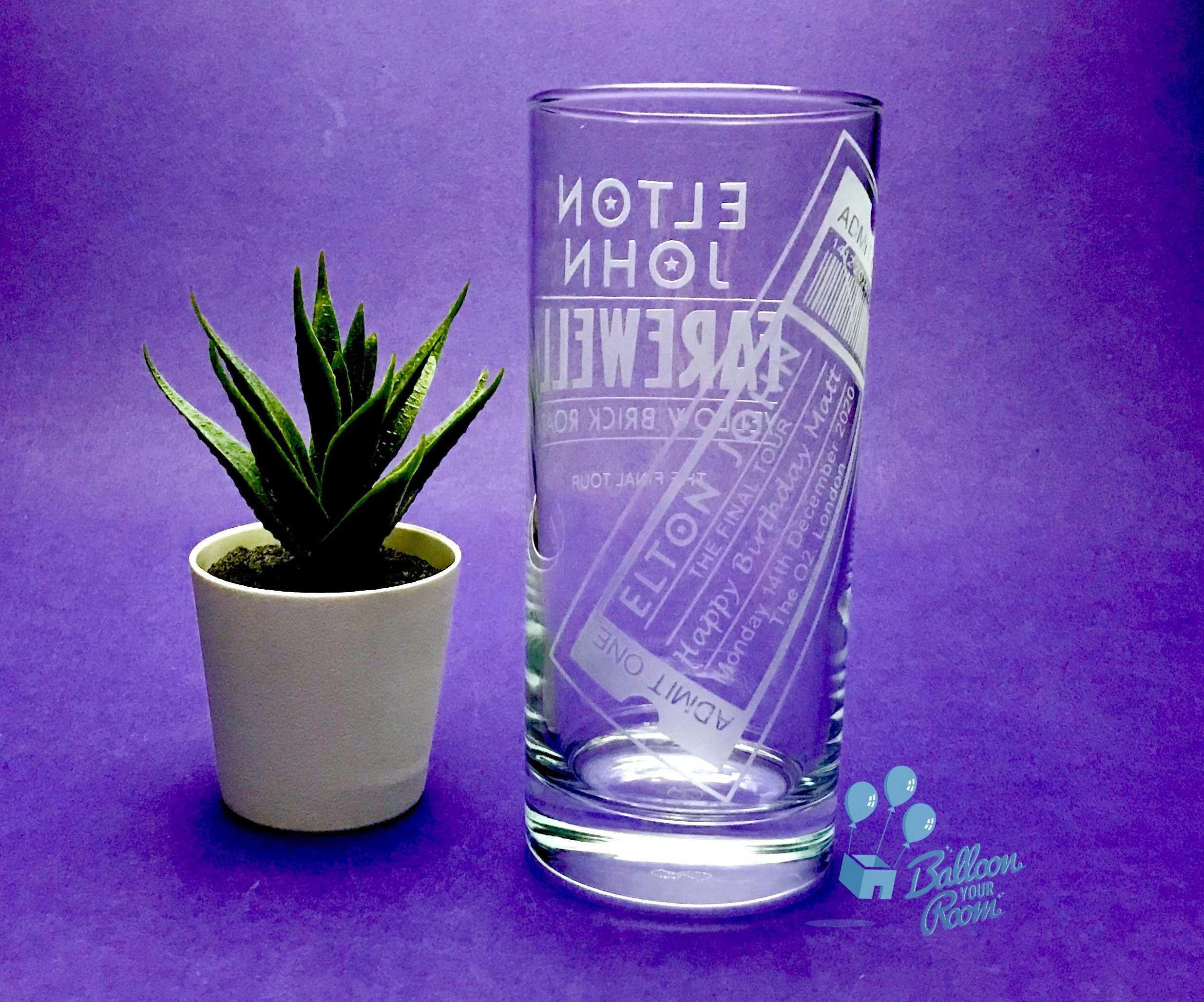 Personalised Ticket Glass Engraved Hi-ball Glass Concert - Etsy